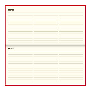 Letts of London Belgravia Weekly/Monthly Planner, 12 Months, January to December, 2024, Appointments, Horizontal, Slim Size, 6.625" x 3.25", Red (C33SRD-24)