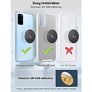 eSamcore Magnetic Phone Mount Metal Plate, Wireless Charging Compatible Phone Magnet Sticker for Magnetic Phone Holder for Car [Round Medium Size] [2.1 inch Diameter] [2-Pack]