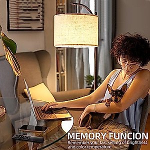 QYE Floor Lamps arc led Lighting Short gooseneck Tall lamp with Remote Control stepless Brightness dimmable Minimalist Standing Lamps Adjustable Height for Living Room,Bed Room