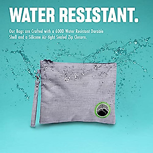 Smell Proof Bag with Lock, Dog-Tested Odor Proof Stash Bag, Scent Proof Containers for Herbs Coffee Tea Oils, Money Organizer & Travel Medicine Bag, Smell Proof Pouch with Zipper & 5 Sealed Baggies