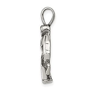 IceCarats 925 Sterling Silver Vintage Hockey Goalie Stick Puck Glove Player Necklace Charm Sports Pendant Only