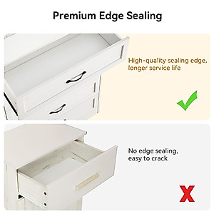 IDEALHOUSE Modern 5 Drawers Dresser, Chest of Drawers Closet Organizers and Storage Clothes, Modern Dressers for Closet Living Room, Kids Bedroom (5 Drawers Dresser, White)