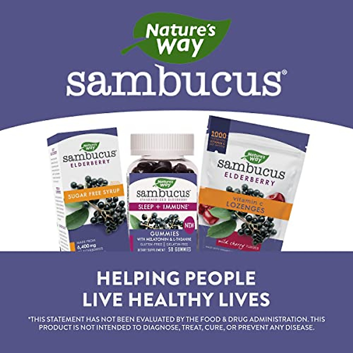 Nature’s Way Sambucus Sleep + Immune Gummies, With Melatonin, 50 Gummies