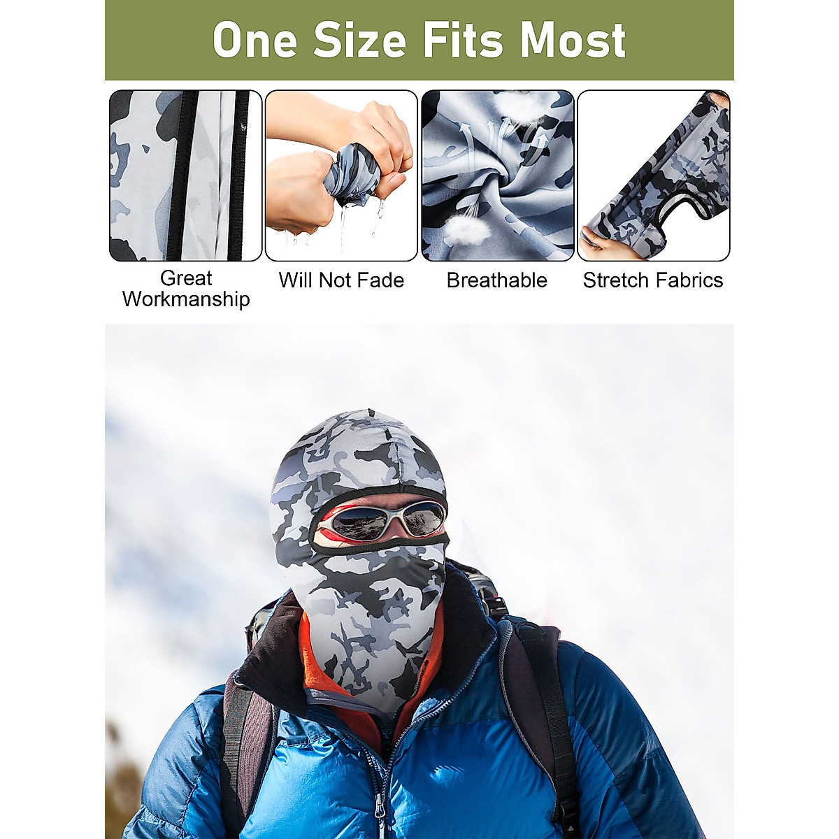 54 Pcs Balaclava Face Mask UV Sun Protection Ski Full Face Mask Breathable Full Head Mask Motorcycle Cycling Bike Ski for Men Women