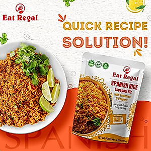 Eat Regal Spanish Style Rice In Hood & Tray, Ready To Eat in 90 Seconds, Microwavable in just 90 Seconds, Nutritious & Delicious 8.8 Ounce (Pack of 8)