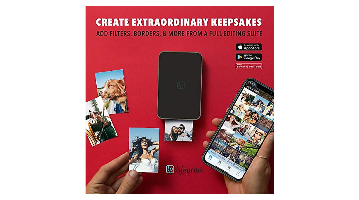 Lifeprint Ultra Slim Photo Printer | Bluetooth Instant Prints