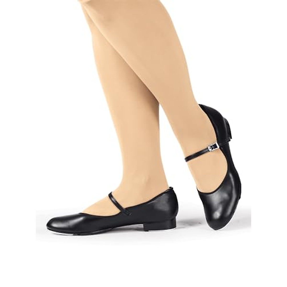 Theatricals Womens Slide Buckle Tap Shoes Black 07.0M T9200