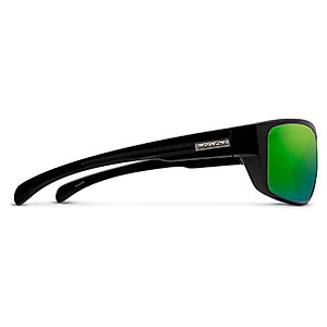 Suncloud Milestone Polarized Sunglasses – 100% UV Protection – Comfortable Fit, Trendy Design – for Men & Women – Black + Polarized Green Mirror Lenses