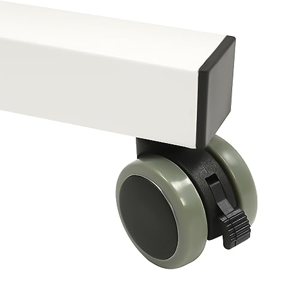 GDAE10 Mobile Stand Up Desk, Adjustable Standing Desk with Wheels Home Office Workstation, Portable Rolling Desk Laptop Cart (Beige)