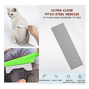 Zentric Pet Comb, Zentric Magic Pet Comb, Multifunctional Pet Hair Comb Flea And Tear Stain Removal, Flea Comb For Dogs And Cats, Tear Stain Comb For Small Dogs (1 Pair, Blue)