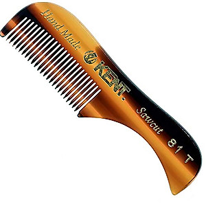 Kent A 81T (2.8") Pocket Comb & Beard Comb for Mustache and Beard - Travel Kit Beard Comb for Grooming/Beard Care - Fine Tooth Comb Mustache Comb Kent Comb for Mustache Kit Beard Grooming Styling Comb