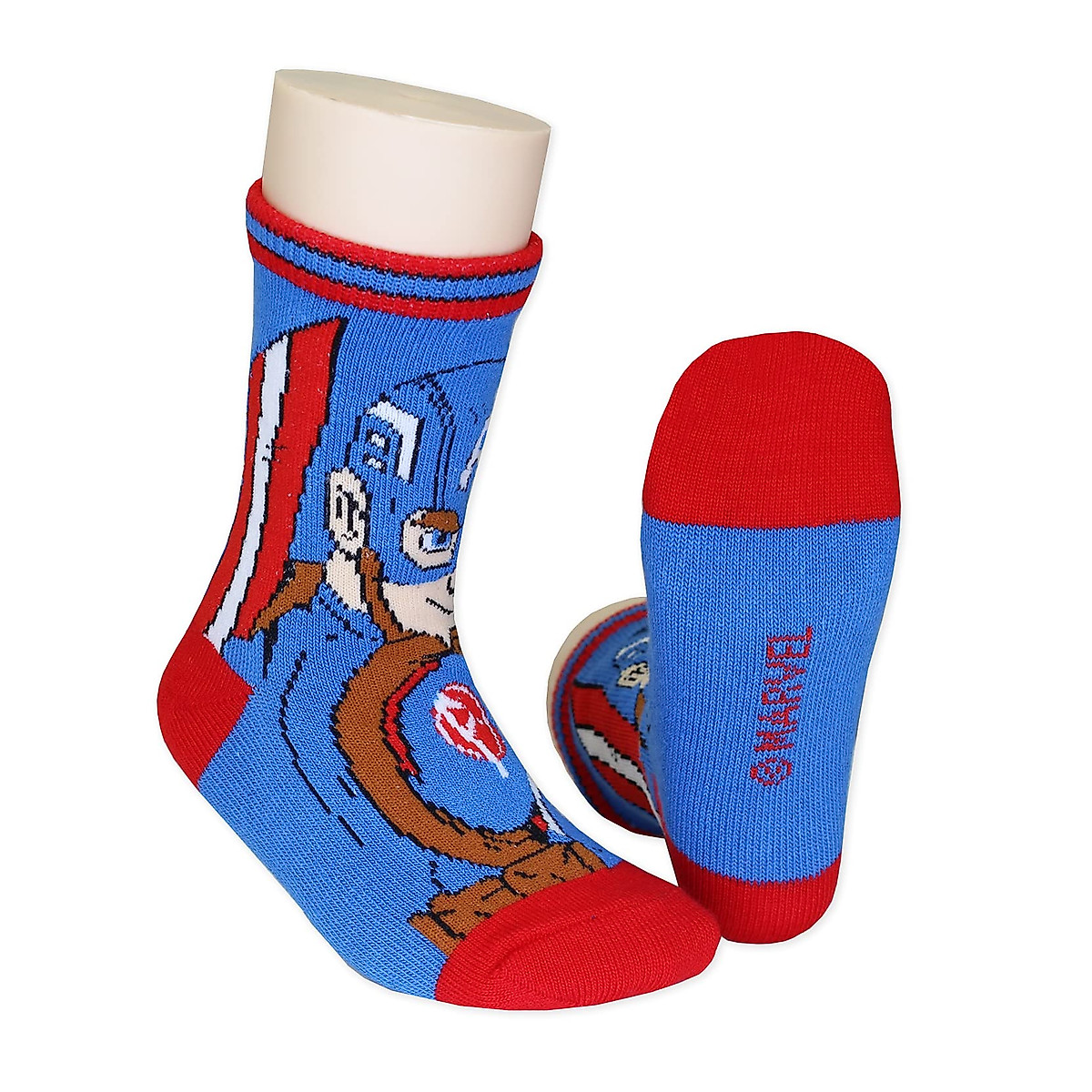 Super Hero Adventures Boys Toddler 6 pack Crew Socks (5-7 yrs, Avengers Multi)