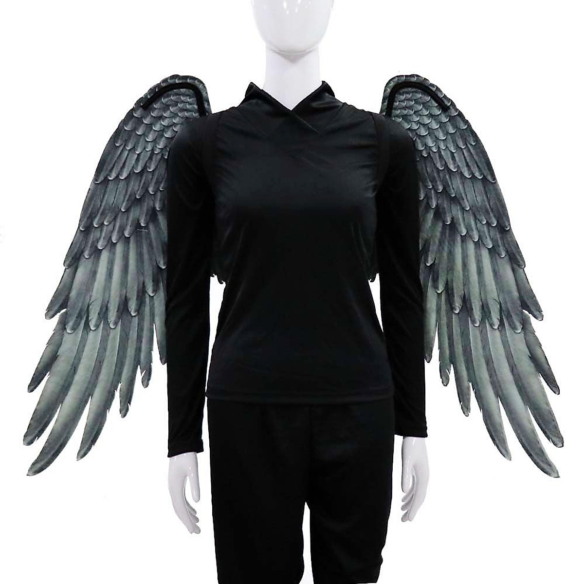 Himine Non-Woven Fabric Festive Party Angel Wings Suitable for Men and Women Decorative Wings (Black)