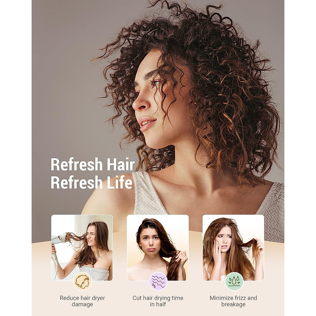 Large Microfiber Hair Towel Wrap for Women, Anti Frizz Hair Drying Towel with Elastic Strap, Fast Drying Hair Turbans for Wet Hair, Long, Thick, Curly Hair, Super Soft Hair Wrap Towels Dark Gray