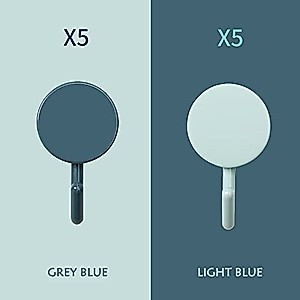 Adhesive Hooks for Hanging Heavy Duty Wall Hooks Self Adhesive Sticky Hooks Waterproof Hooks for Keys Bathroom Shower Outdoor Kitchen Door Home Bathroom Hooks for Towels (Blue, One Size)