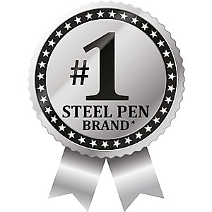 Zebra Pen F-402 Retractable Ballpoint Pen, Stainless Steel Barrel, Fine Point, 0.7mm, Blue Ink, 12-Pack