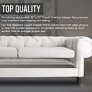 Nevlers 2-Pack 22" x 72" Couch Cushion Grip for Couch | PVC Under Couch Cushion Support Helps Stop Couch Cushions from Sliding | Multi-Purpose Anti-Slip Sofa Cushion | Customizable Non Slip Couch Pads