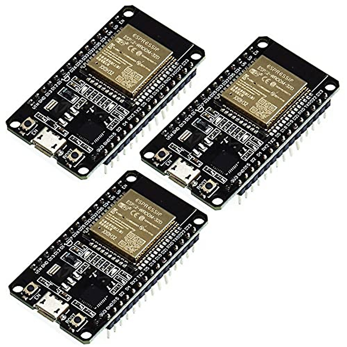 JacobsParts (3-Pack) ESP32 ESP-WROOM-32 ESP-32S Development Board 2.4GHz WiFi & Bluetooth