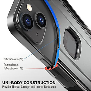 Vena vArmor Rugged Case Compatible with Apple iPhone 14 (6.1"-inch), (MagSafe Compatible, Military Grade Drop Protection) Heavy Duty Holster Belt Clip Cover with Kickstand