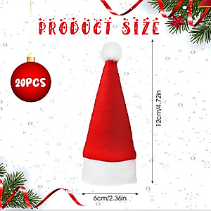 Amaxiu Christmas Cutlery Holders, 20pcs Christmas Santa Hats Silverware Holders Mini Cutlery Storage Bags for Xmas Dinner Table Pocket Dinnerware Decorations Flatware Supplies for Knifes Forks Spoon