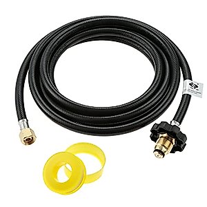 350PSI Soft Nose P.O.L Valve with 12FT Propane Torch Weed Burner Replacement Hose for Connection of Propane Tank to Propane Weed Burner Torch Head Burner