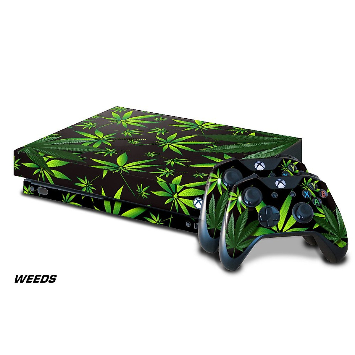247 Skins Graphics kit Sticker Decal Compatible with Xbox One X and Wireless Controllers - Weeds Black