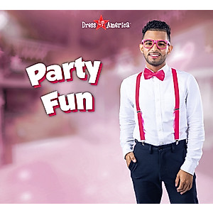 Dress Up America Bow Tie and Suspenders Set - Bow, Glasses & Suspenders for Boys and Girls, Party Accessories Adults & Kids