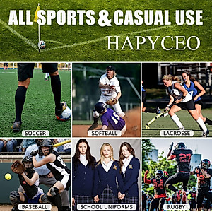 HAPYCEO Soccer Socks, Mens Baseball Softbal Football Knee High School Uniform Tube Casual Sport Long Socks 2 Pairs White