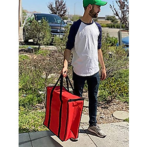 Pizza Delivery Bag, Insulated Reusable Grocery Bag | Ideal for Uber Eats, Instacart, Doordash, Grubhub, Postmates, Restaurant, Catering, Grocery Transport (1)