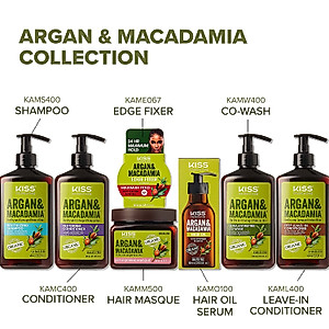 KISS Color & Care Argan & Macadamia For Dry and Damaged Natural Hair Co-Wash & Leave-In Conditioner Value Set