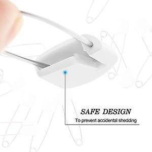 50 Pieces Diaper Pins Safety 2.2 Inch Plastic Head Cloth Diaper Nappy Pins with Locking Closures Stainless Steel with Velvet Bag(White)