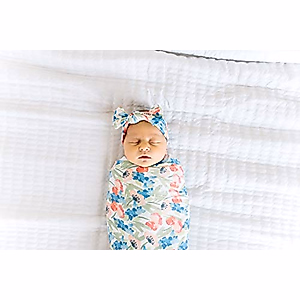 Large Premium Knit Baby Swaddle Receiving Blanket "Wren" by Copper Pearl