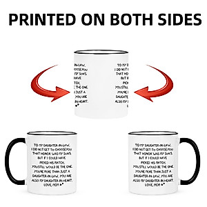 YHRJWN - Daughter In Law Gifts, Funny Daughter In Law Coffee Mug, Gifts for Daughter In Law form Mother In Law, Mothers Day Gifts for Women Daughter In Law, Christmas Birthday Gifts for 11 Oz