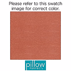 Pillow Perfect Tory Solid Indoor/Outdoor Reversible Patio Chairpad with Ties Weather and Fade Resistant, 15.5" x 16", Orange, 2 Count