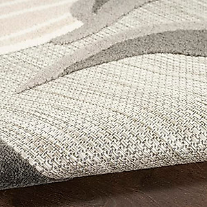 Nourison Aloha Indoor/Outdoor Beige 6' x 9' Area-Rug, Easy-Cleaning, Non Shedding, Bed Room, Living Room, Dining Room, Kitchen, Backyard, Deck, Patio (6x9)