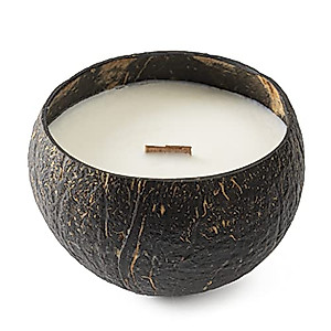 CocoNat, Coconut Bowl Candle for Home Scented Candles, Organic Soy Wax Candle, All Natural Wood Wicked Candle, Aromatherapy Candles, Coco Shell Candle, Eco-Friendly Gift (Coconut)