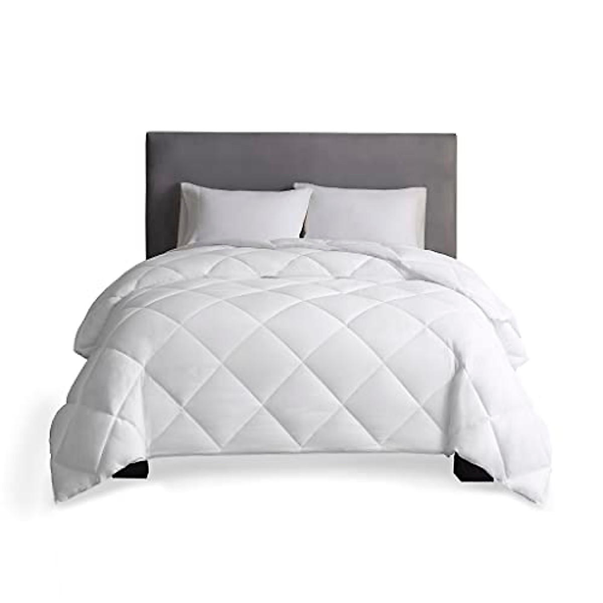 Sleep Philosophy Thinsulate Fibers 3M Scotchgard Moisture Wicking Down Alternative Comforter with 300TC Cotton Sateen Cover, King, White