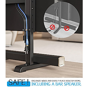 Universal TV Stand, Table Top TV Stand Base Replacement for Most 37 to 86 Inch LCD LED TVs, 7 Height Adjustable TV Legs with Cable Management Hold up to 150lbs, Max VESA 800x600mm, Black AX10TB01