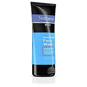 Neutrogena Men's Invigorating Daily Foaming Gel Face Wash, Energizing & Refreshing Oil-Free Facial Cleanser for Men, 5.1 fl. oz
