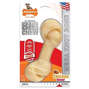 Nylabone Power Chew Mega Knot Bone Big Dog Chew Toy Mega Knot Chicken XX-Large/Monster (1 Count)