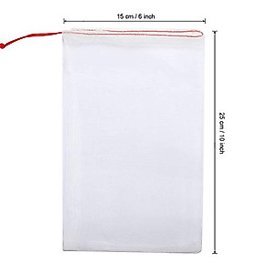 Kikhope 50 Pcs Fruit Protection Bags, 10"x6" Fruit Netting Bags, Garden Netting Bags with Drawstring, Fruit Tree Bags, Netting Barrier Bags for Protecting Fruits and Vegetables