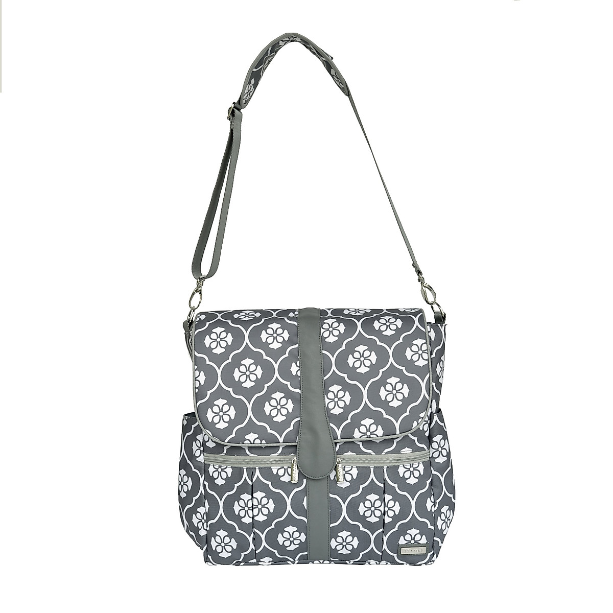 JJ Cole Backpack Diaper Bag, Gray Floret