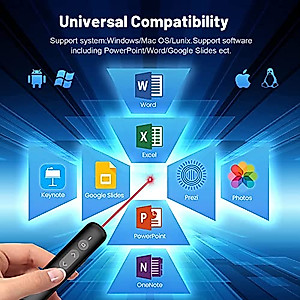 Wireless Presentation Clicker, 2 in 1 USB Type C Powerpoint Clicker with Laser Pointer, Clicker for Powerpoint Presentation Remote PPT PowerPoint Clicker for Mac,Computer, Keynote,Laptop