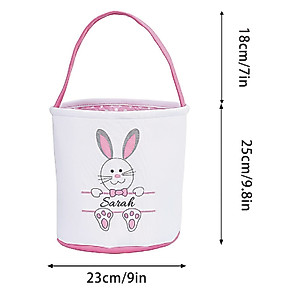 GosilenceWa Personalized Easter Basket for Girls Boys Kids with Name Large Custom Easter Baskets for Eggs Candy Gifts pink One Size