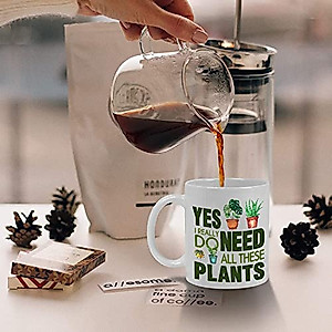 Babimarkeebei Funny Standard Plants Lover Gifts for Women Mom Plant Gifts Plant Addict Coffee Mug for Crazy Plant Lady Men Plant Themed Gift for Christmas Birthday All I Need is Plants Cup Spoon