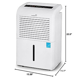Ivation 4,500 Sq Ft Energy Star Dehumidifier, Large Capacity Compressor Dehumidifier Includes Programmable Humidistat, Hose Connector, Auto Shutoff Restart, Washable Filter, Timer and Casters