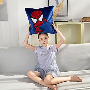 COSUSKET Throw Pillow Covers, Tigger 4D Cartoon Embroidery Velvet Pillow Boys Girls Gifts