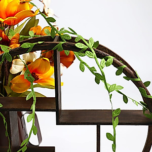 Namzi 265Ft Leaf Ribbon, Artificial Vines Leaves String, Jungle Botanical Greenery, Fake Vines Olive Leaf Garland, for Party Wedding Garden Home Decoration and DIY Craft