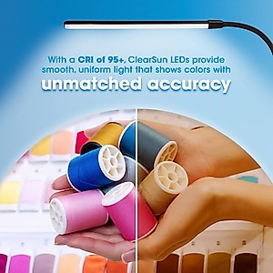 OttLite Easel Clip-On LED Easel Lamp with ClearSun LED Technology - Sturdy Clip Light with On/Off Switch Cord - Adjustable & Flexible Neck for Precise Lighting, Piano, Computer Desks, Shelves & Tables