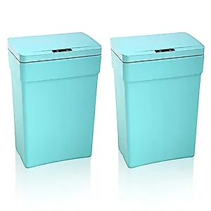 Dkeli Trash Can 13 Gallon Kitchen Trash Can for Bathroom Bedroom Home Office Automatic High-Capacity Plastic Touch Free Garbage Can with Lid Waste Bin 50 Liter, Set of 2